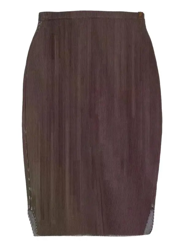 ISA BOULDER Ribbed Midi Skirt - Brown
