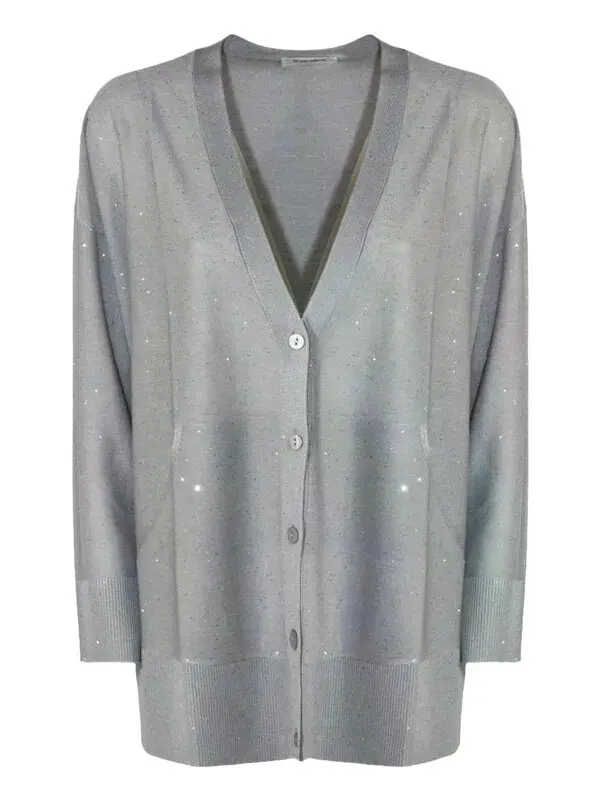 KANGRA Sequin-embellished Cardigan - Grey