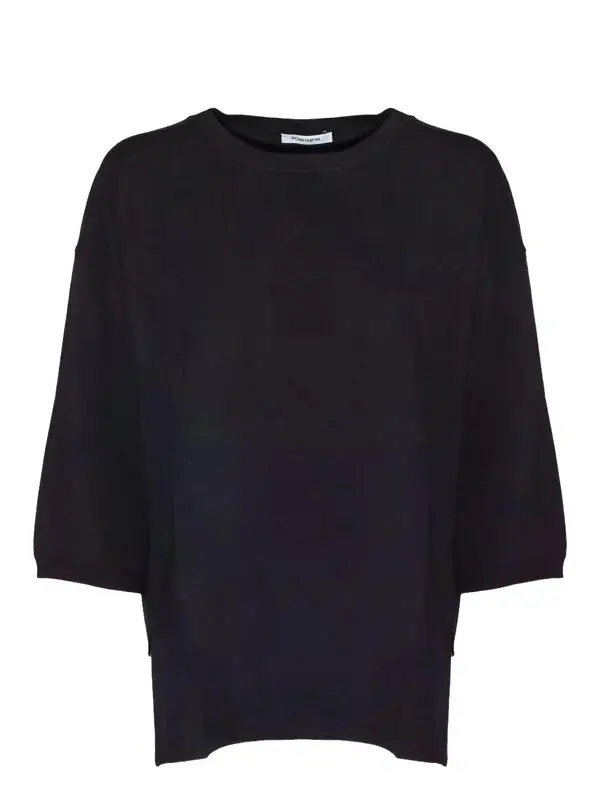 KANGRA Drop-shoulder Crew Neck Sweater - Black