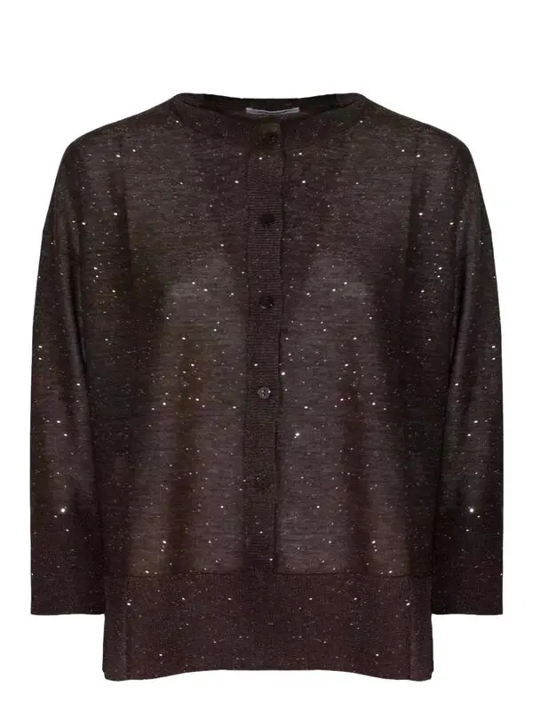 KANGRA Sequin-embellished Cardigan - Brown