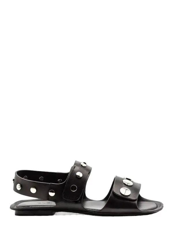 Elena Iachi Studded Leather Sandals - Black