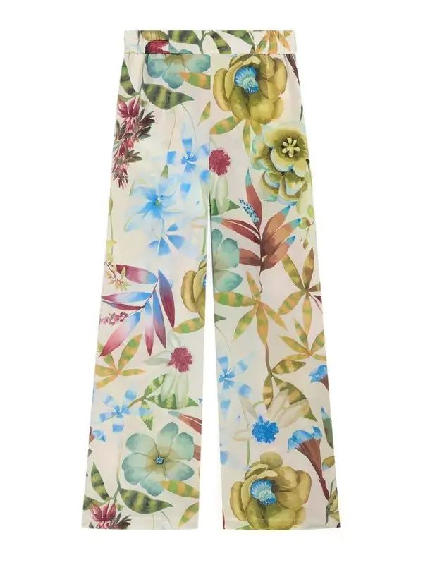 Momoni Floral Trousers - Neutrals