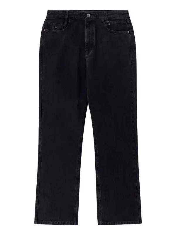 WOOYOUNGMI Straight-leg Jeans With Logo Plaque - Black