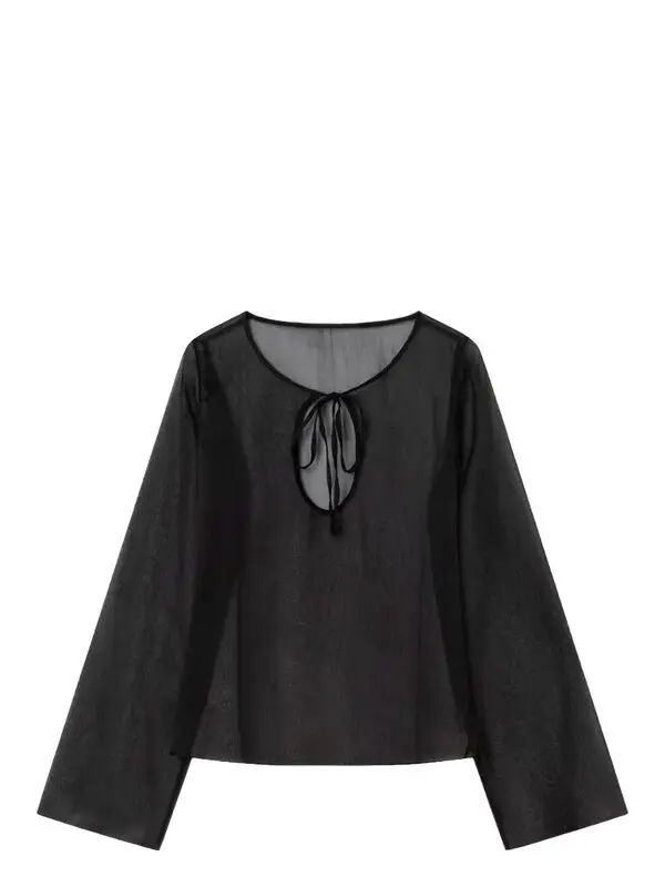Gimaguas Delia Self-tie Long-sleeved Blouse - Black