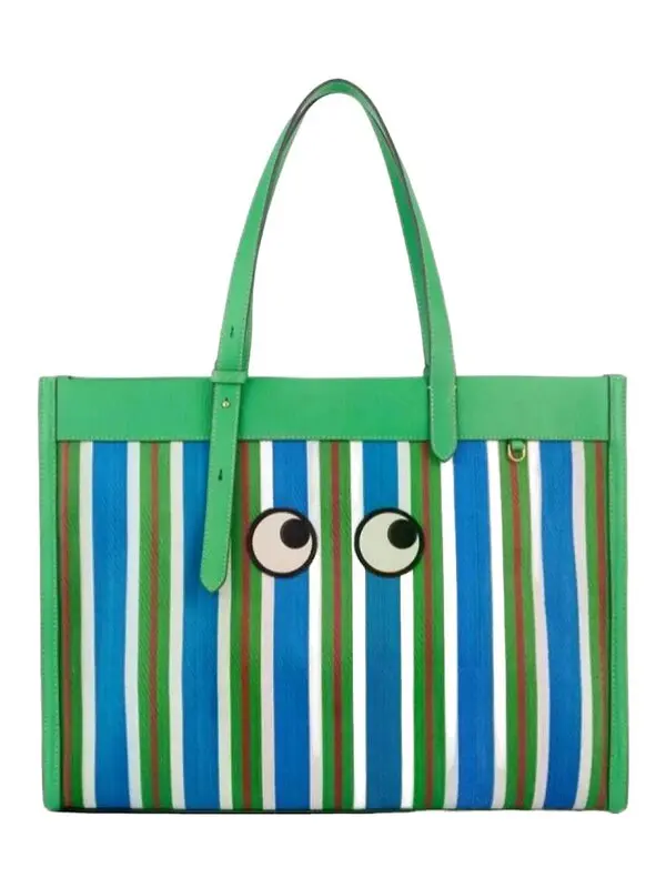 ANYA HINDMARCH E/w Eyes Stripes Tote Bag - Blue