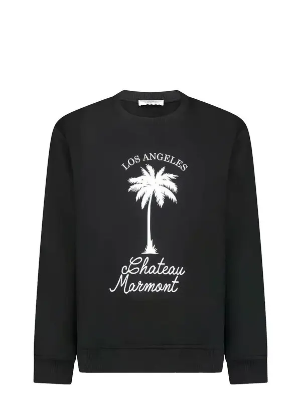 IH NOM UH NIT Palm-print Crew-neck Sweatshirt - Black