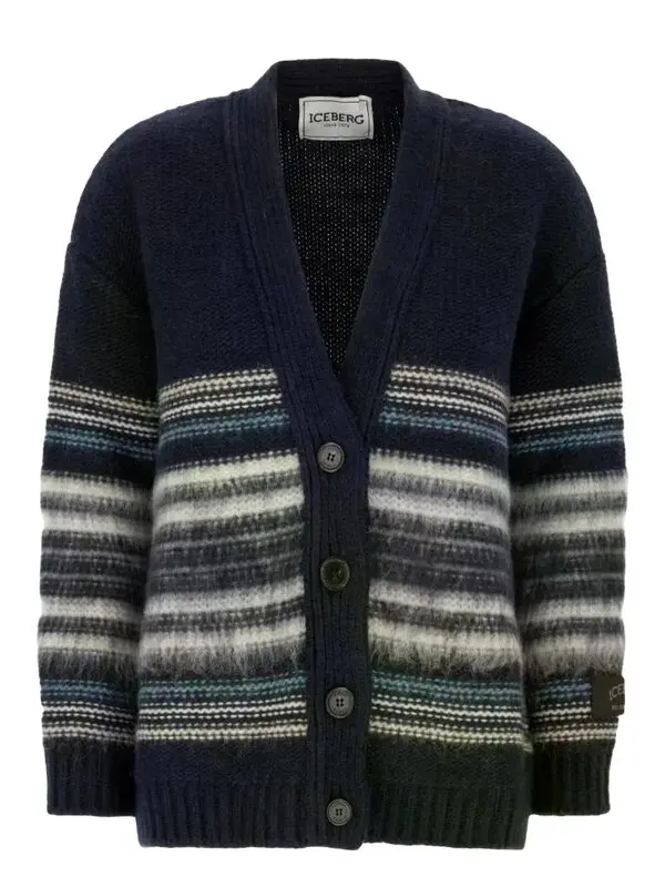 Iceberg Striped Cardigan - Blue