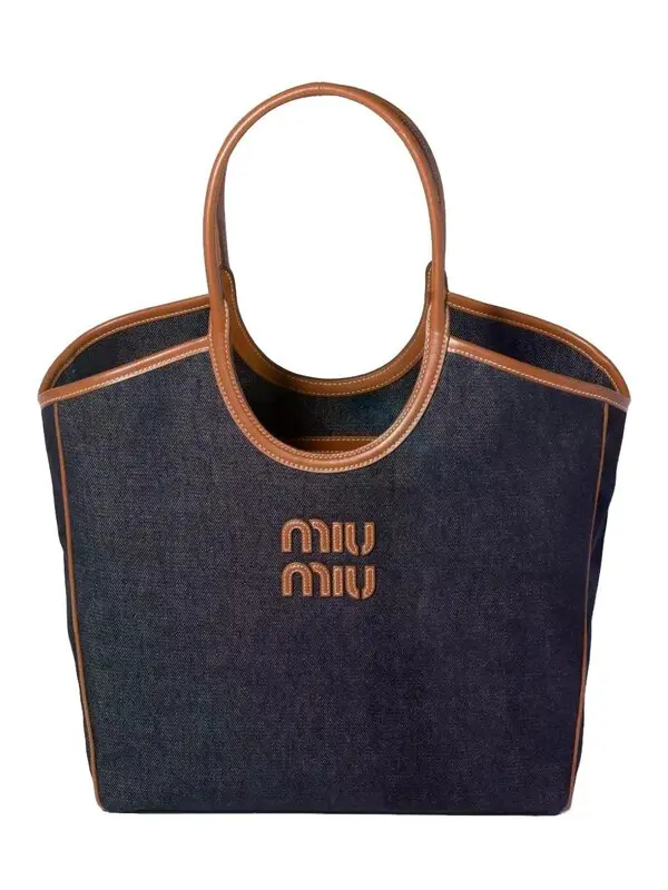 Miu Miu Ivy Denim Tote Bag - Blue