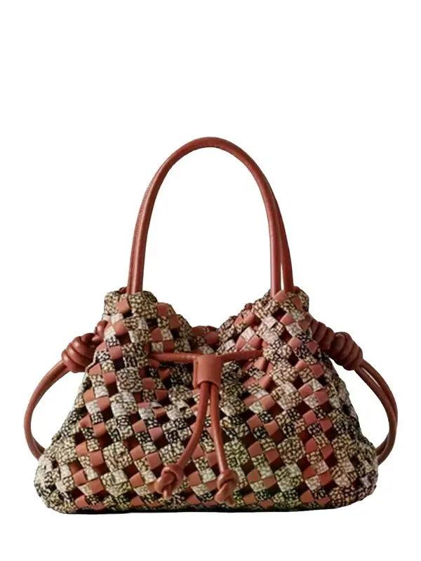 Borbonese Mini Woven Tote Bag - Neutrals