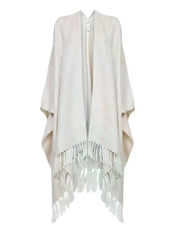 Brunello Cucinelli Fringed Poncho - Neutrals