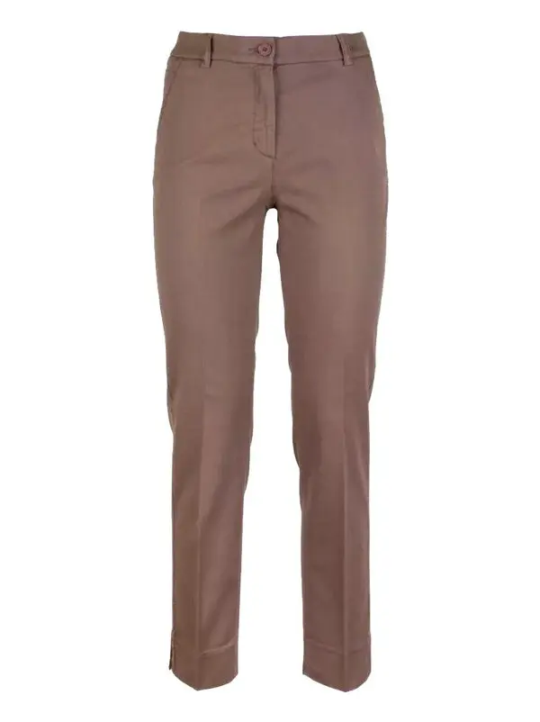 VIA MASINI 80 Slim-cut Trousers - Brown