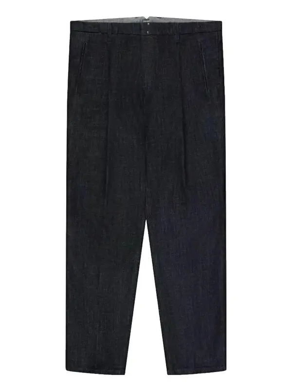 SLOWEAR Pleated Denim Trousers - Blue