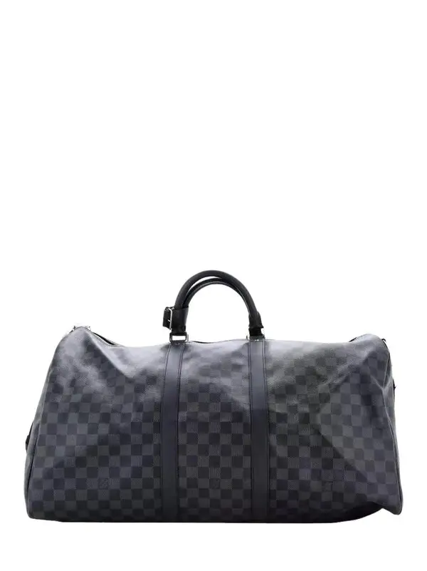 LOUIS VUITTON Keepall Bandouliere 55 Travel Bag Damier Graphite - Black