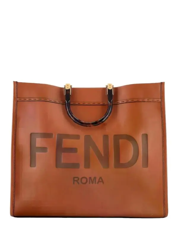 Fendi Sunshine Shopper Large Tote Bag - Brown