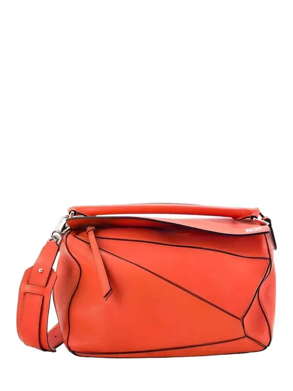 Loewe Puzzle Leather Medium Shoulder Bag - Orange
