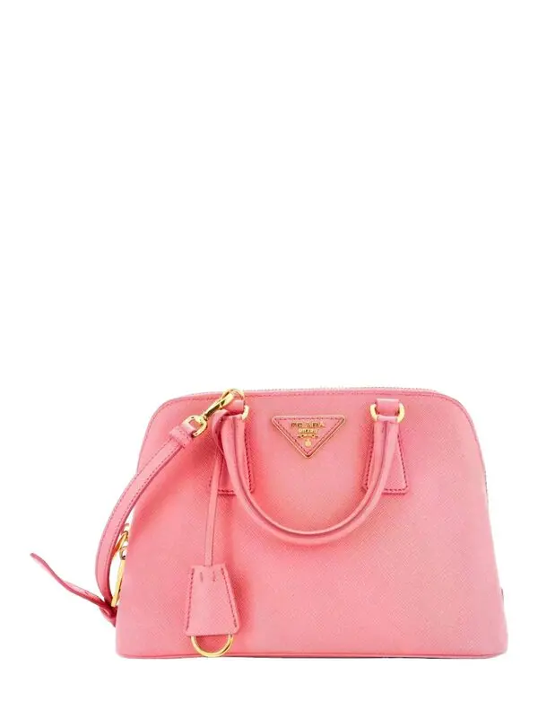 Prada Promenade Bag Saffiano Leather Small Satchel - Pink