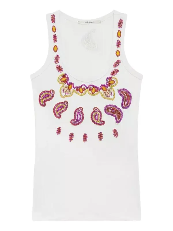 Malìparmi Embroidered Tank Top - White