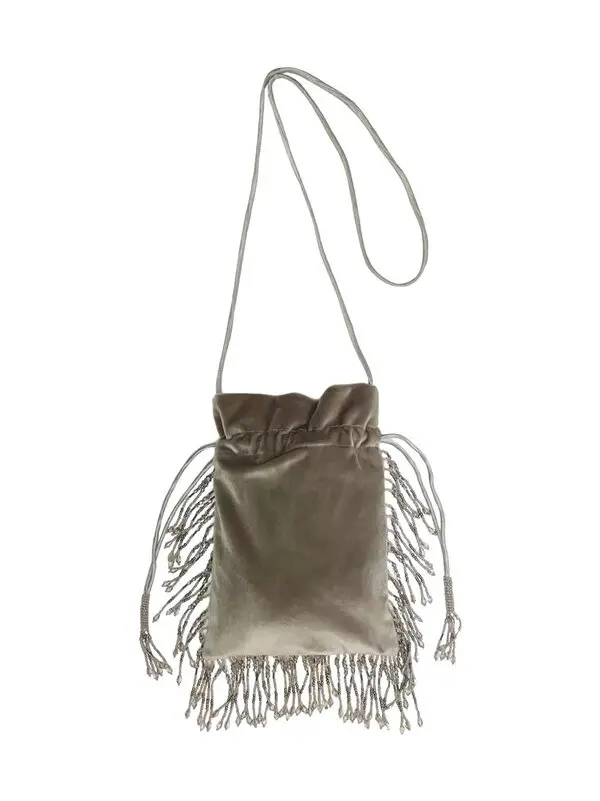 Malìparmi Beaded Fringe Cross Body Bag - Silver