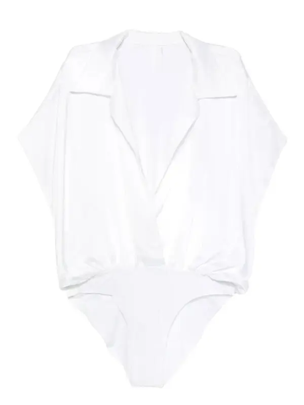 Norma Kamali V-neck Bodysuit - White