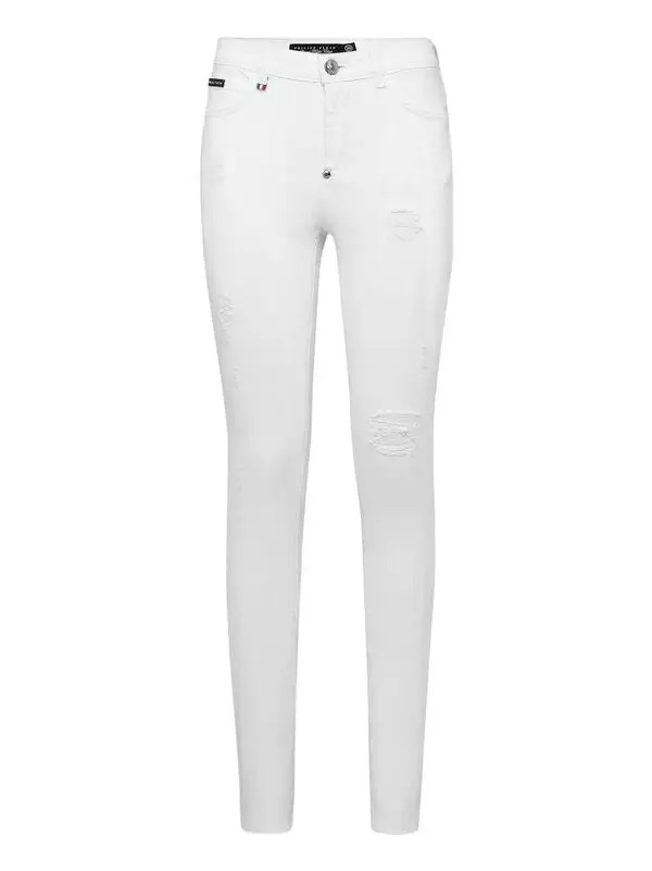 Philipp Plein Distressed Jeans - White