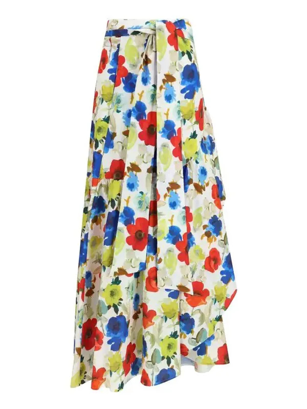 SARA ROKA Marzia Floral-print Skirt - White