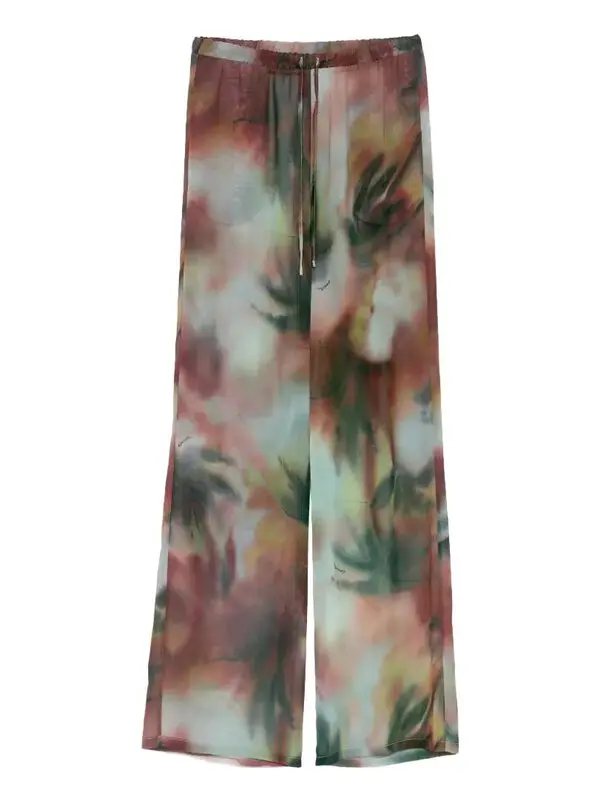 Patrizia Pepe Floral Print Trousers - Red
