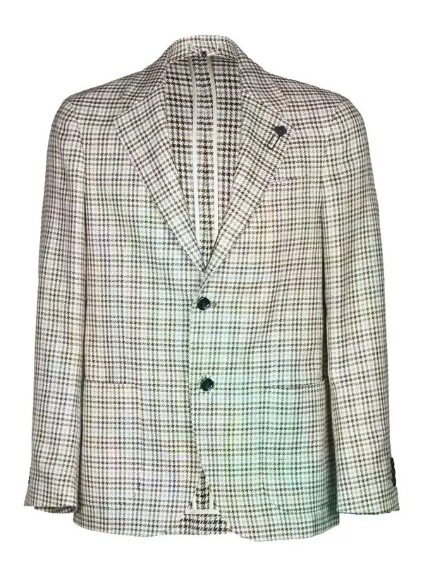 LARDINI Houndstooth Jacket - Neutrals