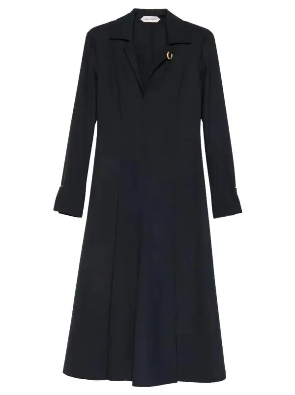 Alberta Ferretti Pleat-detail Midi Dress - Blue