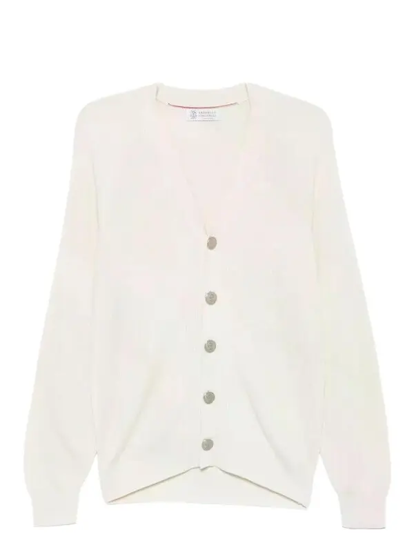 Brunello Cucinelli Ribbed Knit Button Cardigan - Neutrals