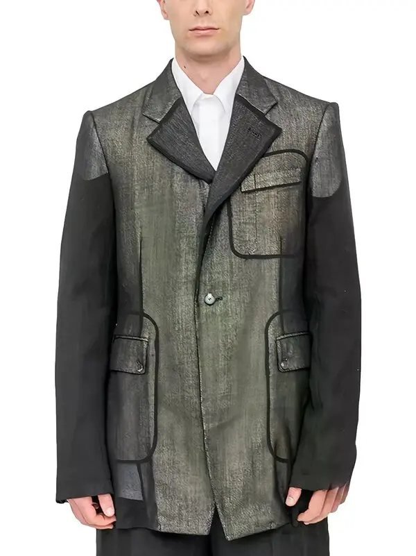 SETCHU Metallic-effect Panelled Blazer - Grey