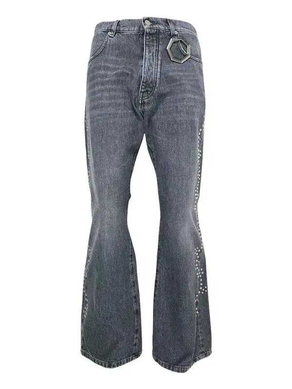 Alchemist Studded Bell-bottom Jeans - Grey