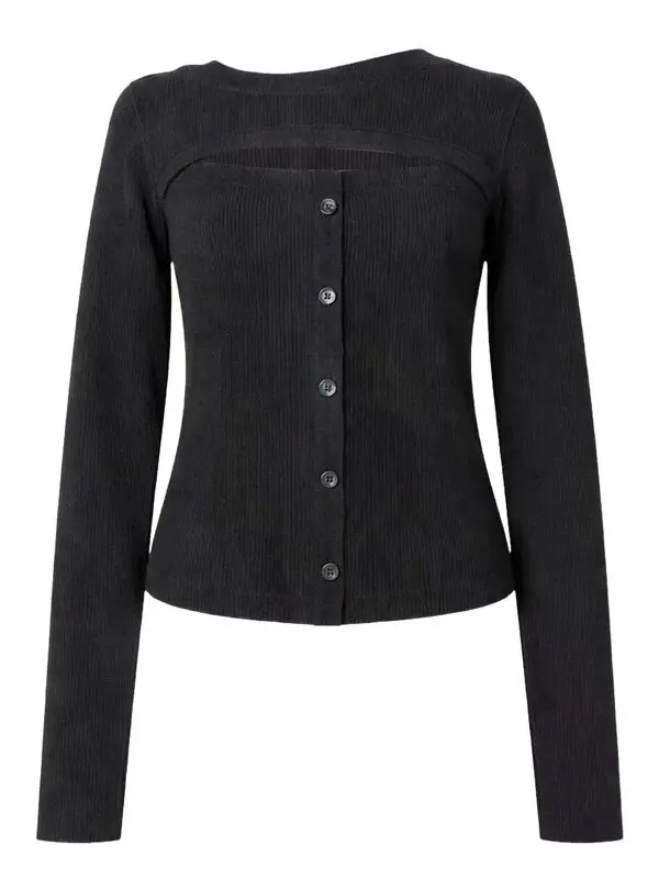 MULLER OF YOSHIOKUBO Ribbed Knit Top - Black
