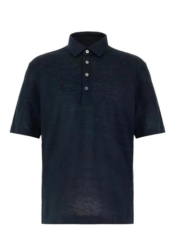 Zegna Short-sleeved Buttoned Polo Shirt - Blue