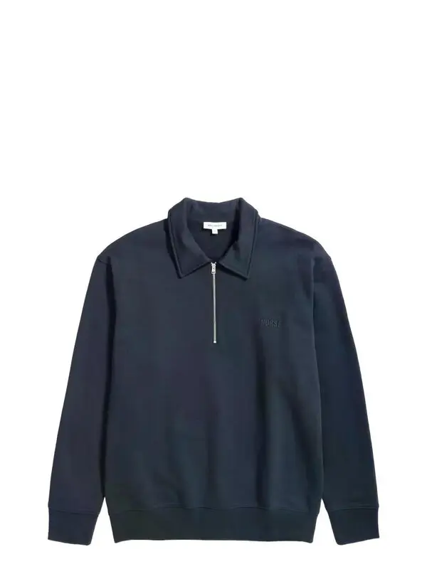 Norse Projects Standard Half-zip Cotton Sweatshirt - Blue