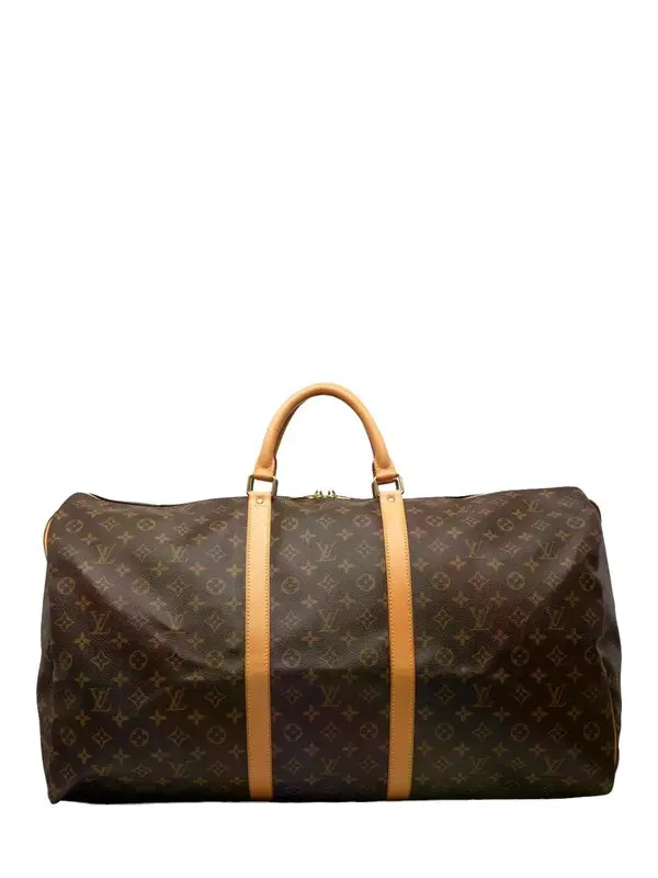 LOUIS VUITTON 2003 Monogram Keepall 60 Travel Bag - Brown