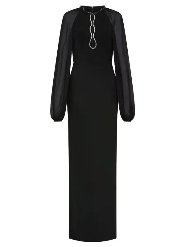 Rebecca Vallance Embellished Sleeve Gown - Black