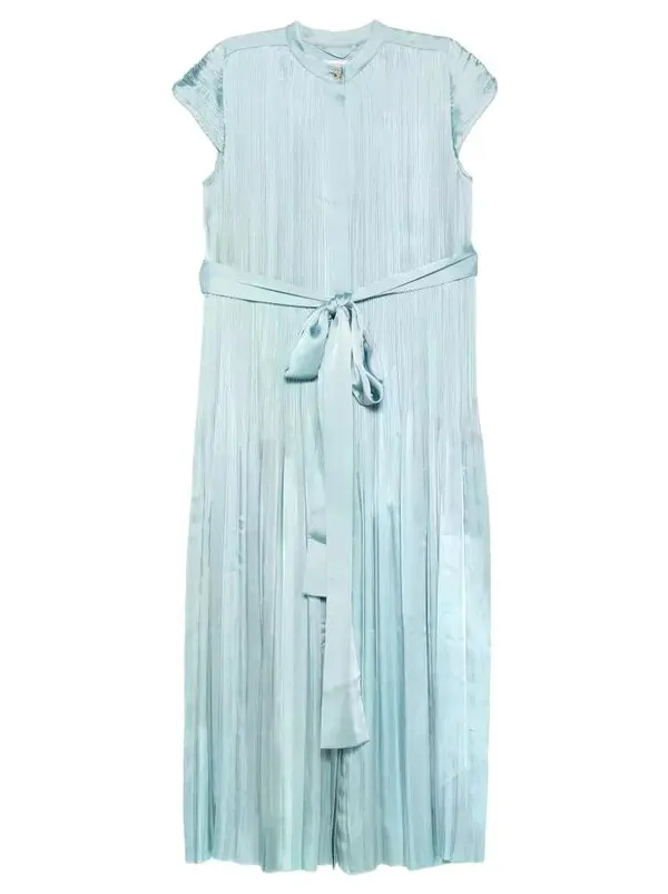 JOSEPH Phare Pleated Belted Dress - Blue