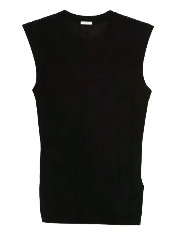 JOSEPH Calife Crinkle Rib Tank Top - Black