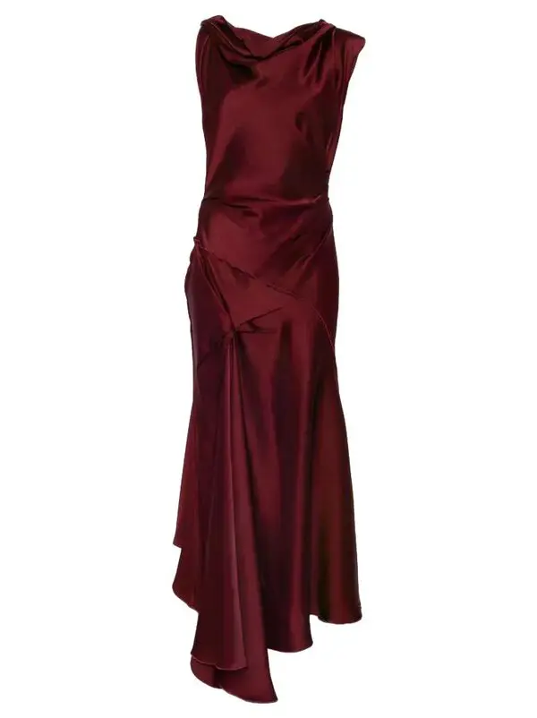 Victoria Beckham Draped Midi Dress - Red