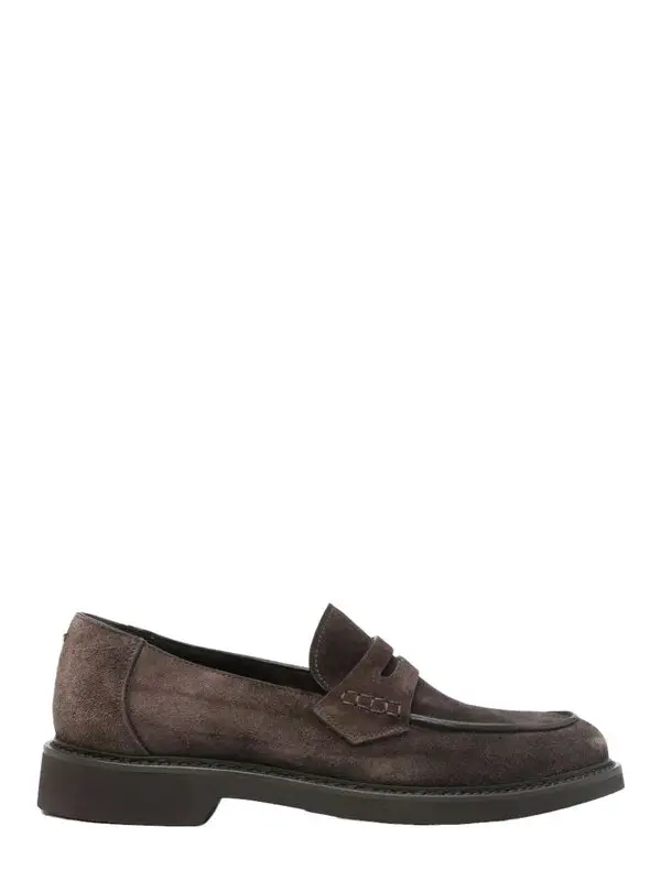 Canali Penny-strap Loafers - Brown