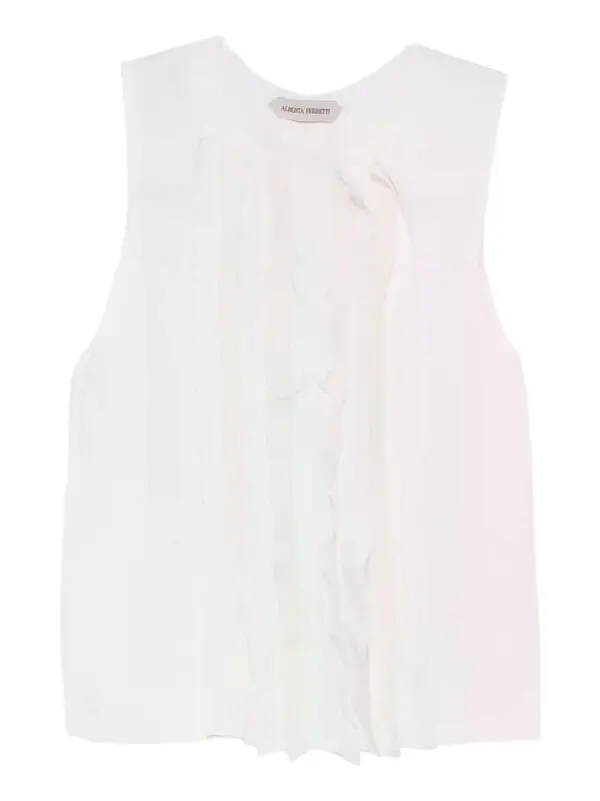 Alberta Ferretti Ruffled Top - White