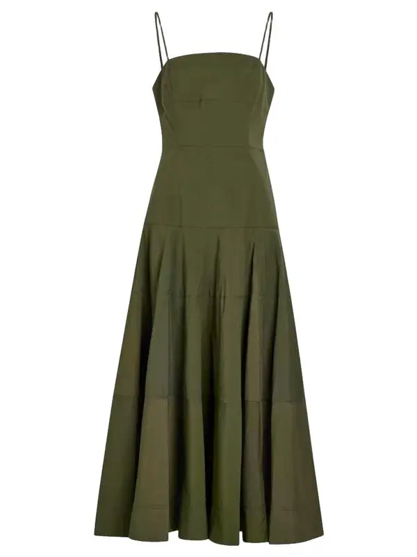 Veronica Beard Ilona Square-neck Midi Dress - Green