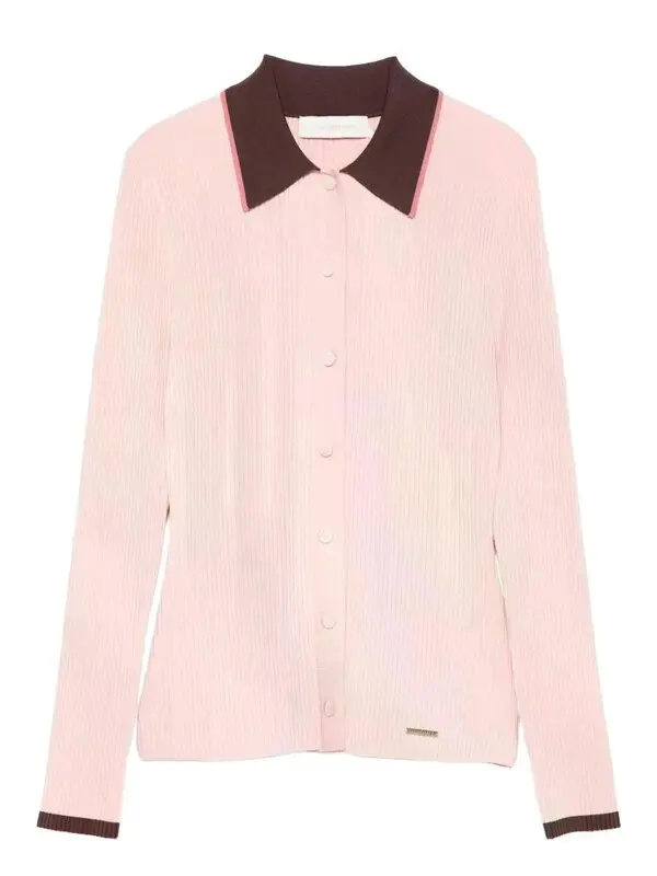 Zimmermann Contrast Ribbed Cardigan - Pink