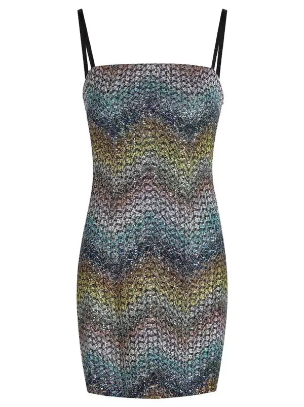 Missoni Zigzag-pattern Mini Dress - Blue