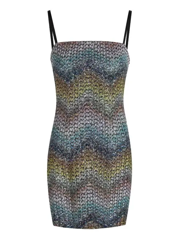 Missoni Zigzag-pattern Mini Dress - Blue