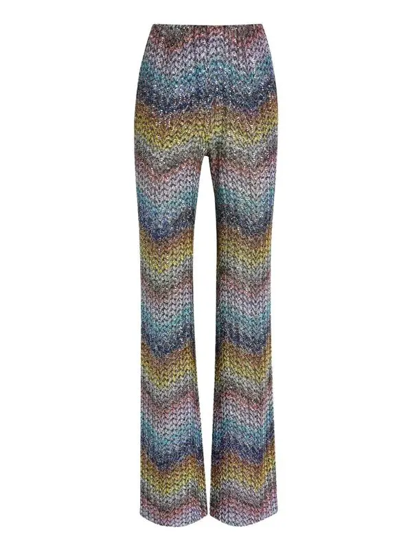 Missoni Sequined Flared Trousers - Blue
