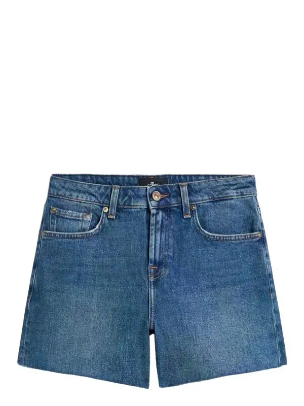 7 For All Mankind Monroe Frayed Hem Shorts - Blue