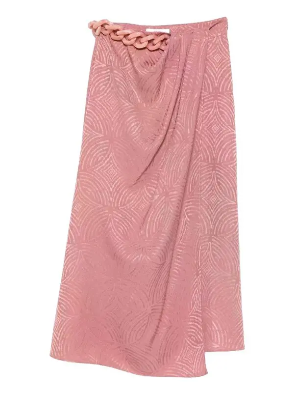 JOSEPH Jacquard Chain Midi Skirt - Pink