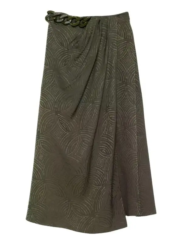 JOSEPH Jacquard Chain Midi Skirt - Green