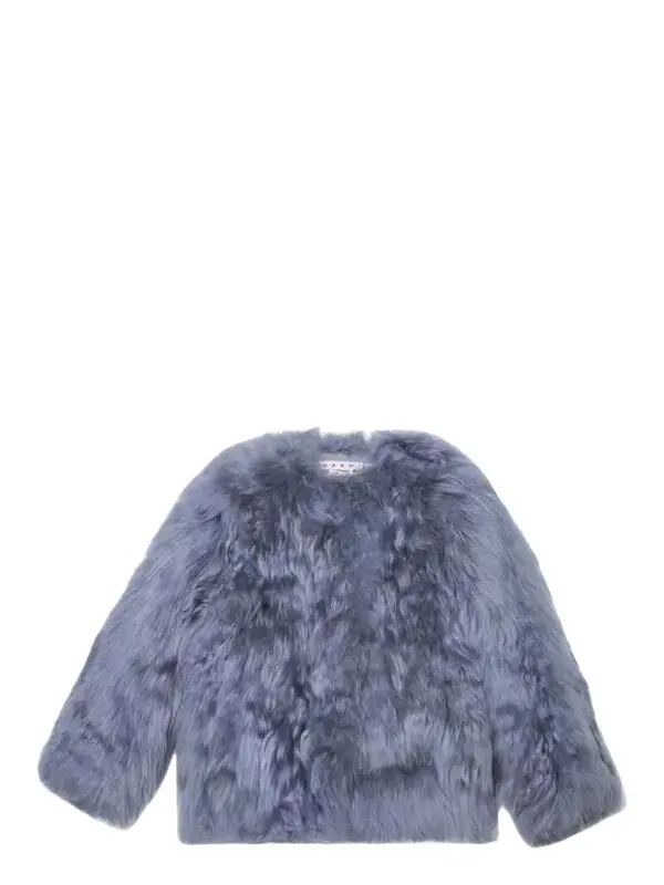 Marni Fur Button Jacket - Blue